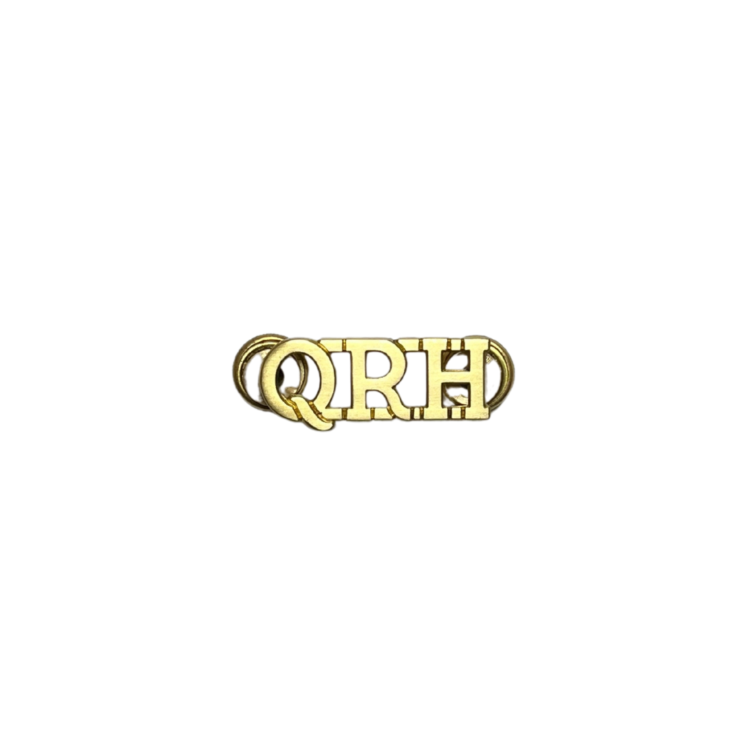 QRH - Officer's Shoulder Titles - Gilt - Nut & Screw x 2 sets - Pair ...