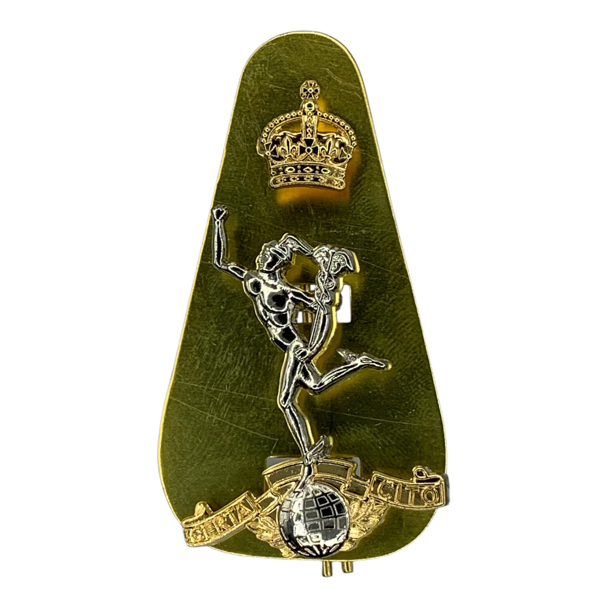 Cap Badge - Royal Signals - Bi - 3pc - S & P - Tudor Crown – Cadet Kit Shop