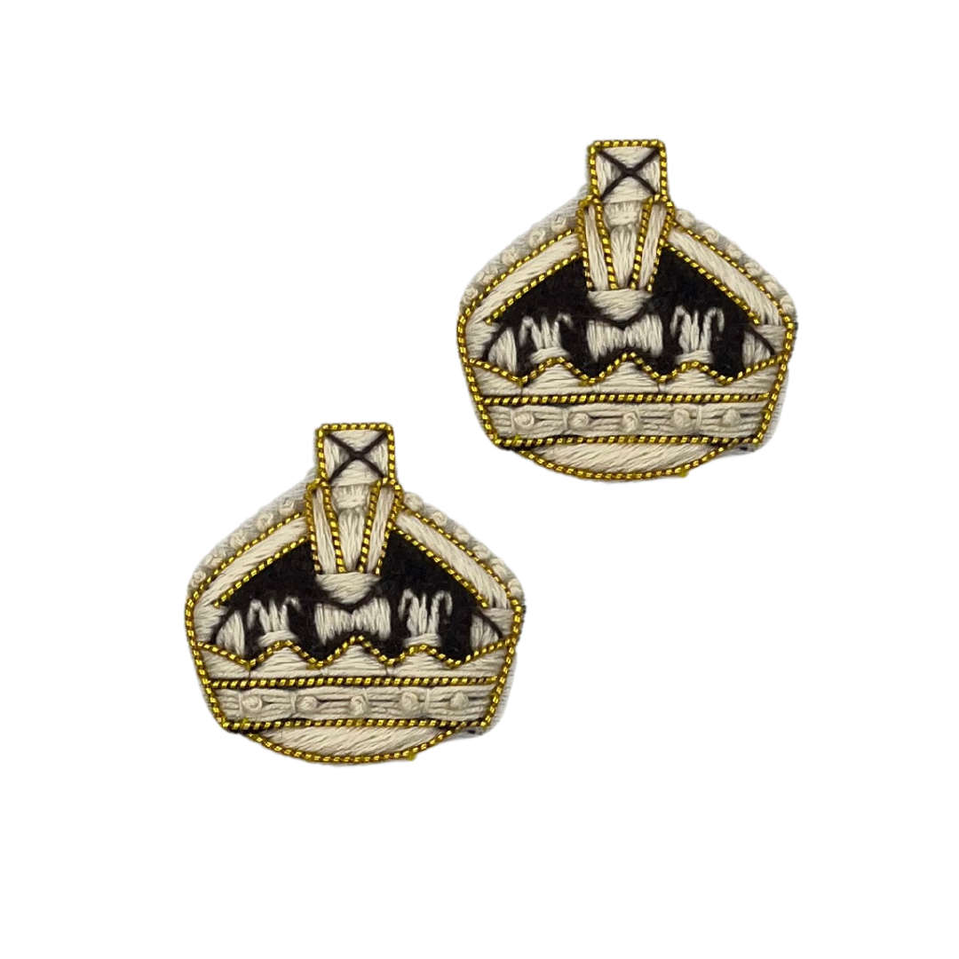 AAC - Embroidered Rank Crowns 5/8" - Pairs - Tudor Crown – Cadet Kit Shop