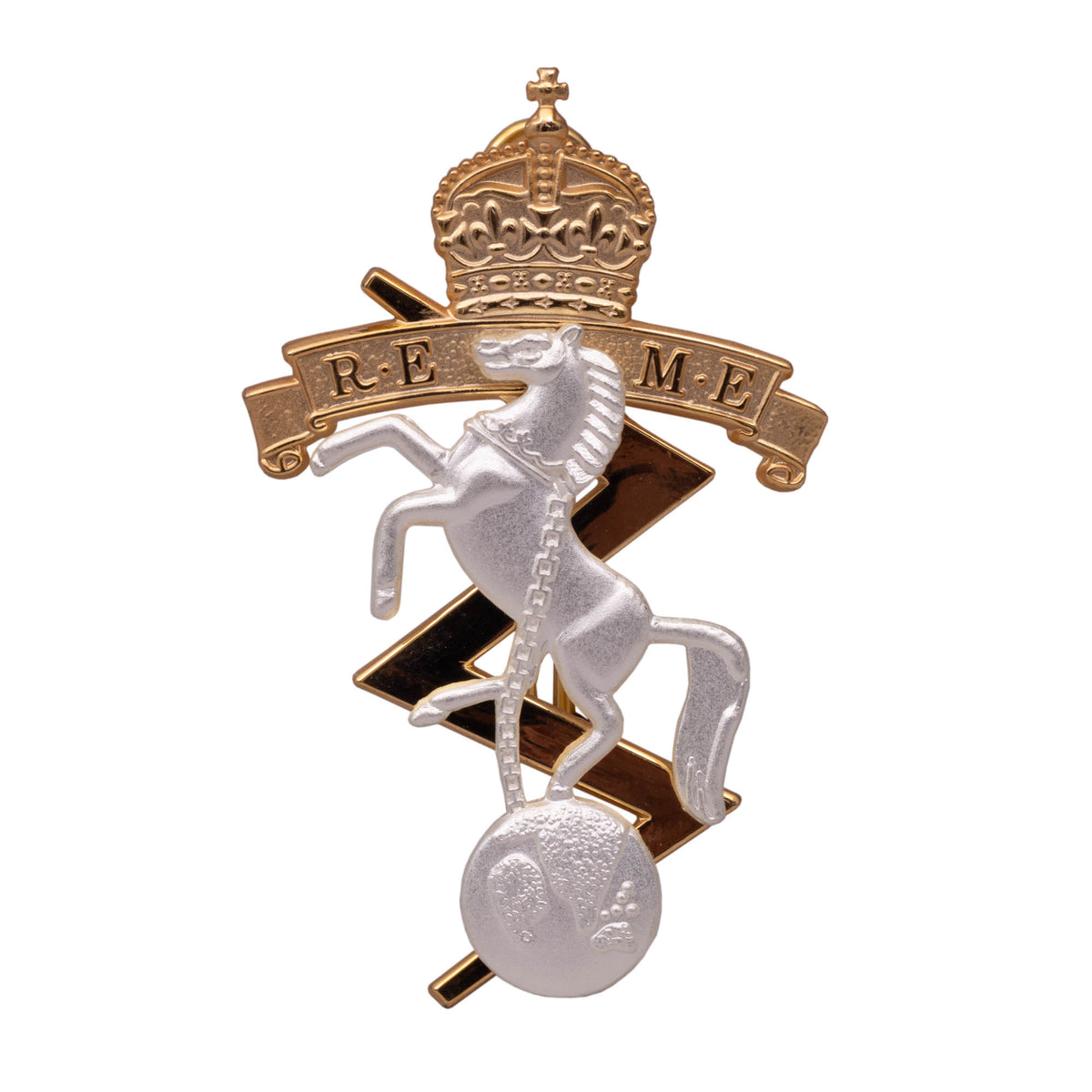 Cap Badge - REME - Officers - 2pc - Shank & Pin - Silver & Burnished ...
