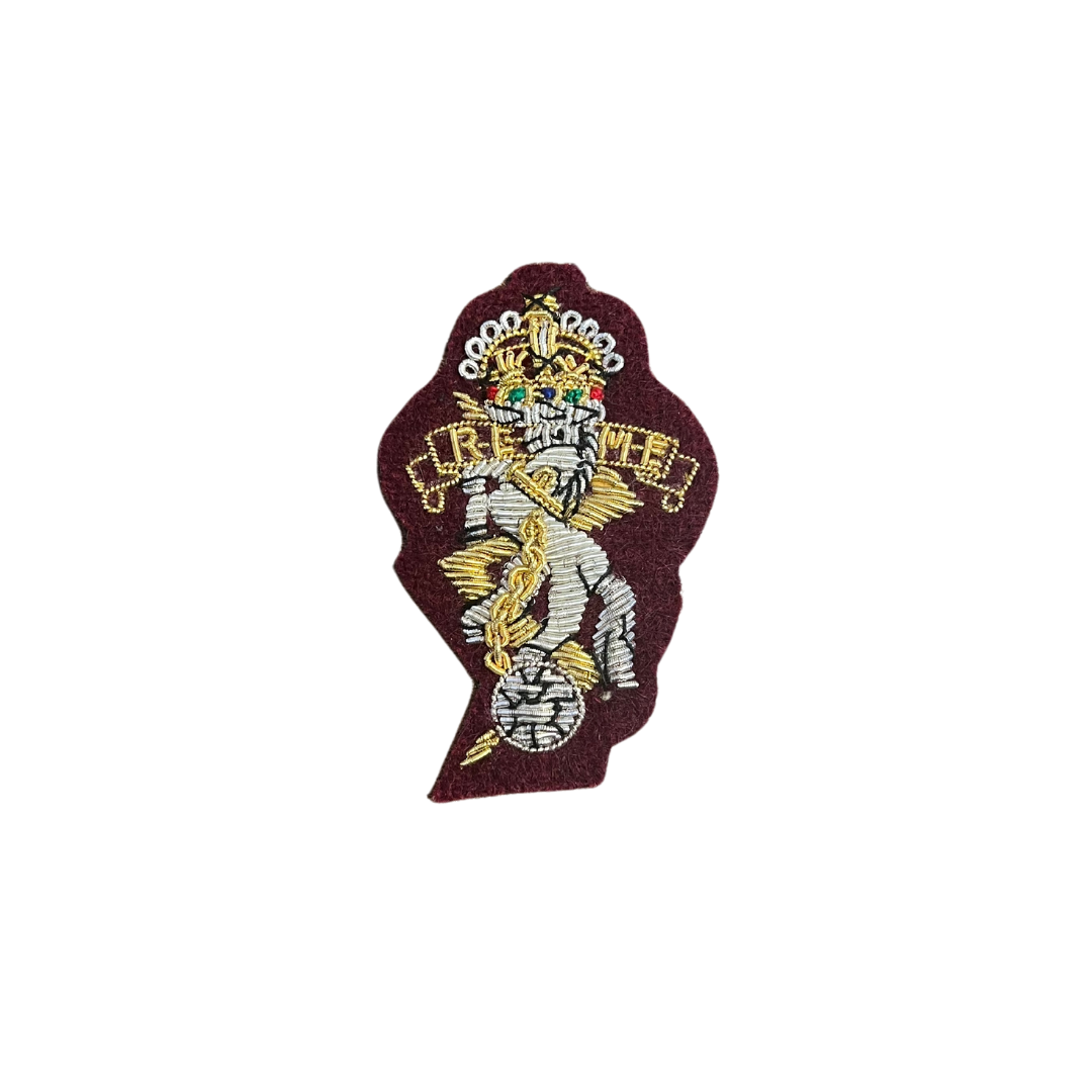 REME Cap Badge Maroon Backgroud with Tudor Crown – Cadet Kit Shop