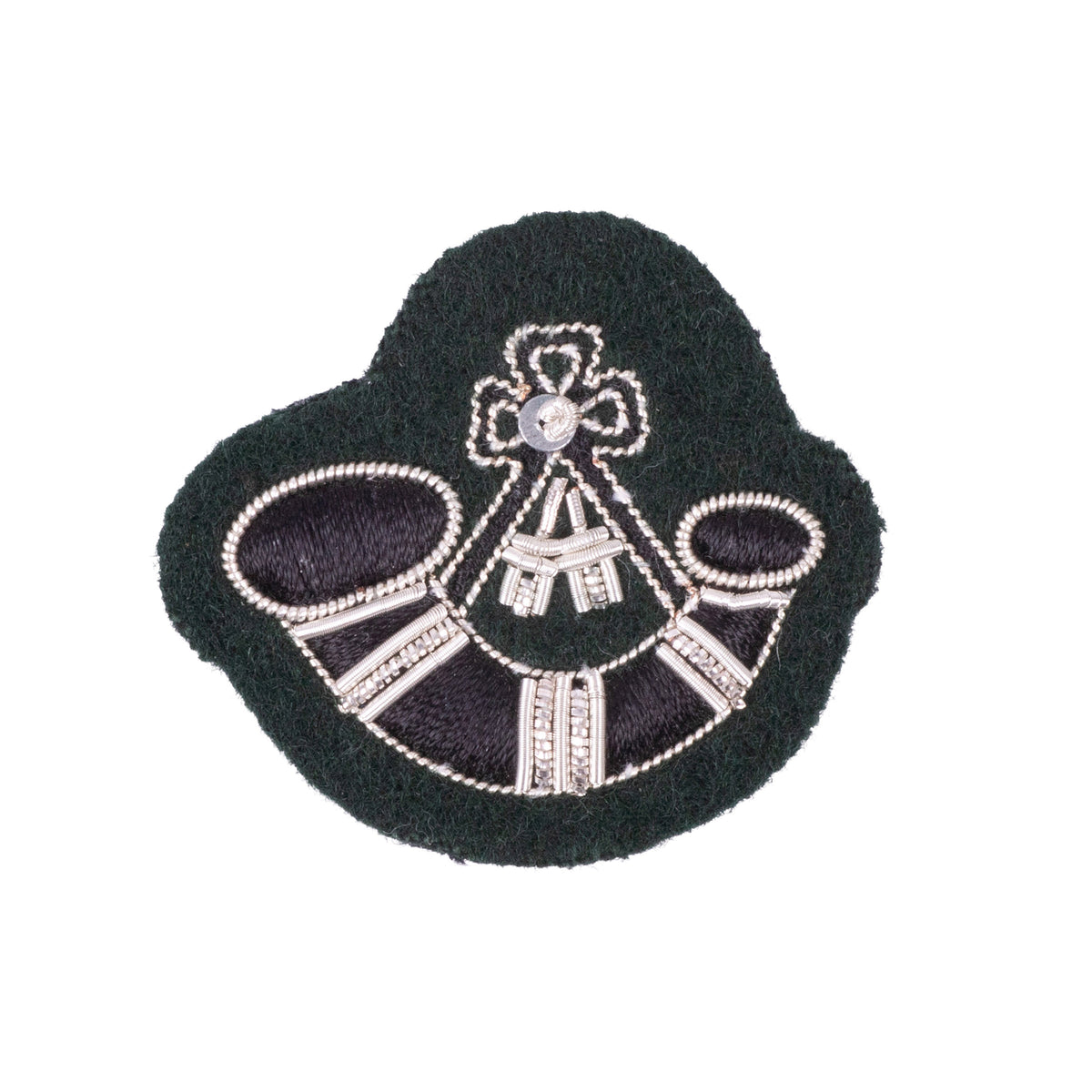 Rifles Mess Dress - Bugler Qualification Badge - Silver on Rifle Green ...