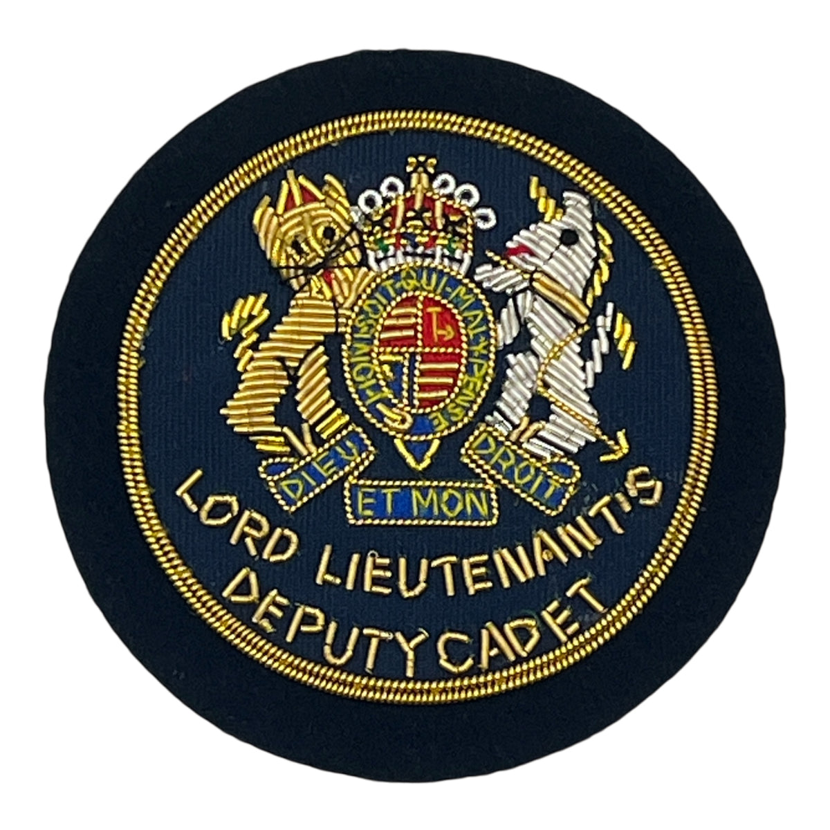 Deputy Lord Lieutenants Cadet Badge Navy Blue Backing - Tudor Crown ...