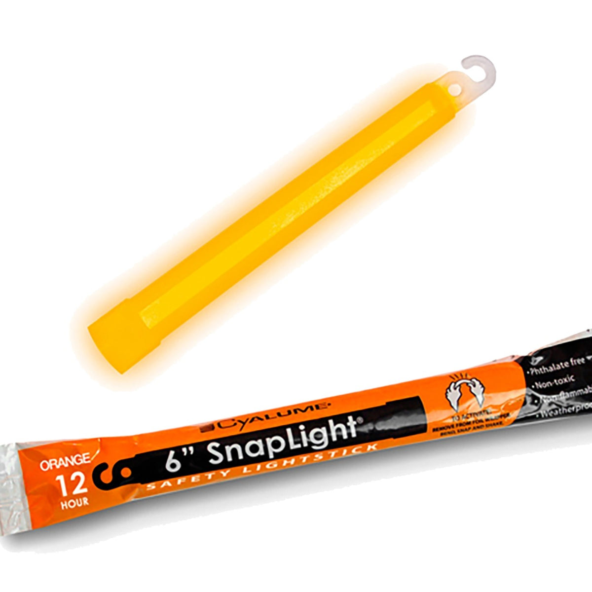 12 Hour 6” SnapLight (15cm) Orange lightstick (Cyalume® Branded ...