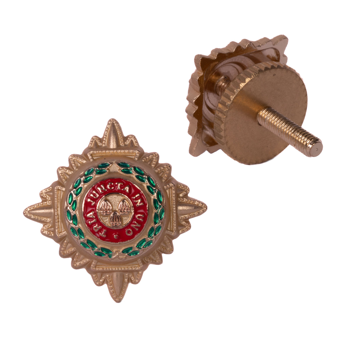 Rank Stars- 1/2" - Brass - Satin - Enamel – Screw Fitting - Pair ...