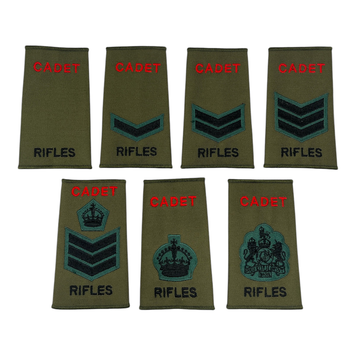 Rifles Cadet Rank Slides | Rifles Direct | Embroidered Badges – Cadet ...